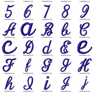 Simple Script Machine Embroidery Font Alphabet - 1 1/2" Inch Size ONLY ...