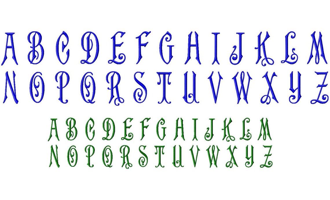 Large Carter Monogram Machine Embroidery Font Alphabet - 3 Sizes - BX ...