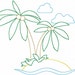 Vintage Style Island Machine Embroidery Design - Etsy