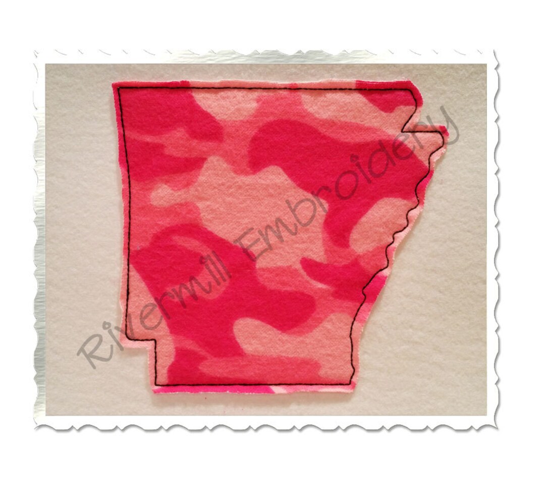 Raggy Applique State of Arkansas Machine Embroidery Design - 4 Sizes ...