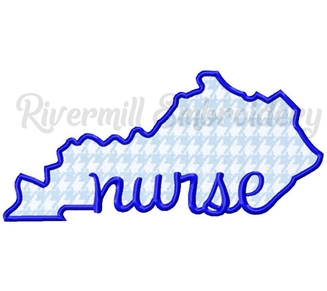 Kentucky Nurse Applique Machine Embroidery Design - 4 Sizes - Instant ...