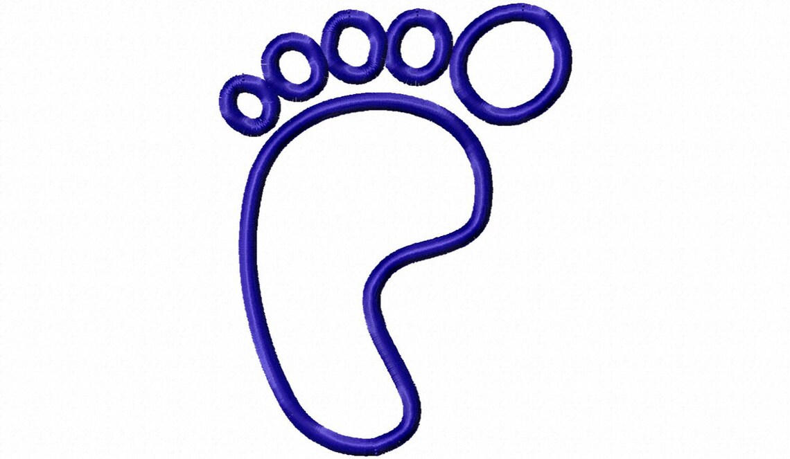 Applique Footprint Machine Embroidery Design - 4 Sizes - Instant ...