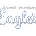 Eagles Script Raggy Applique Machine Embroidery Design - 4 Sizes ...