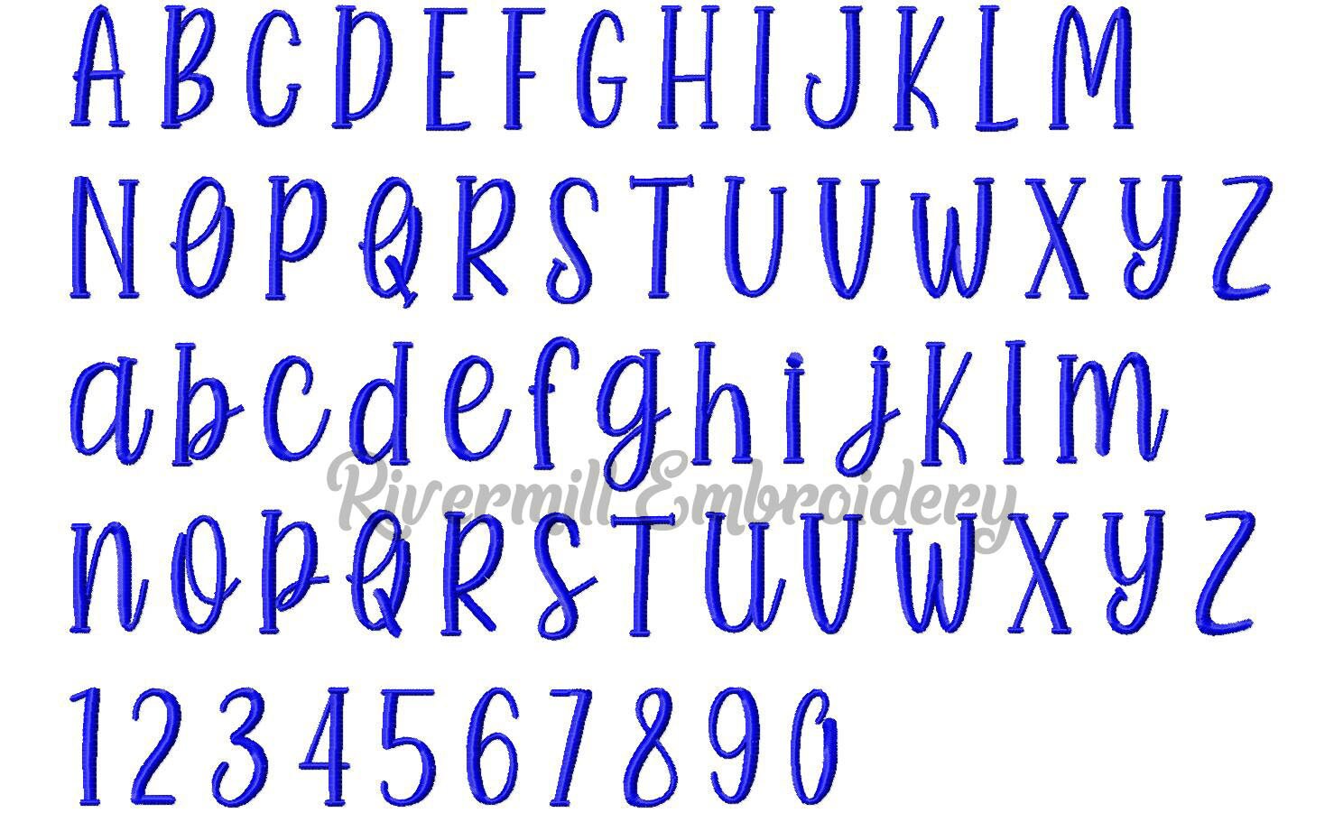 Farmhouse Machine Embroidery Font Monogram Alphabet - 3 Sizes - BX ...