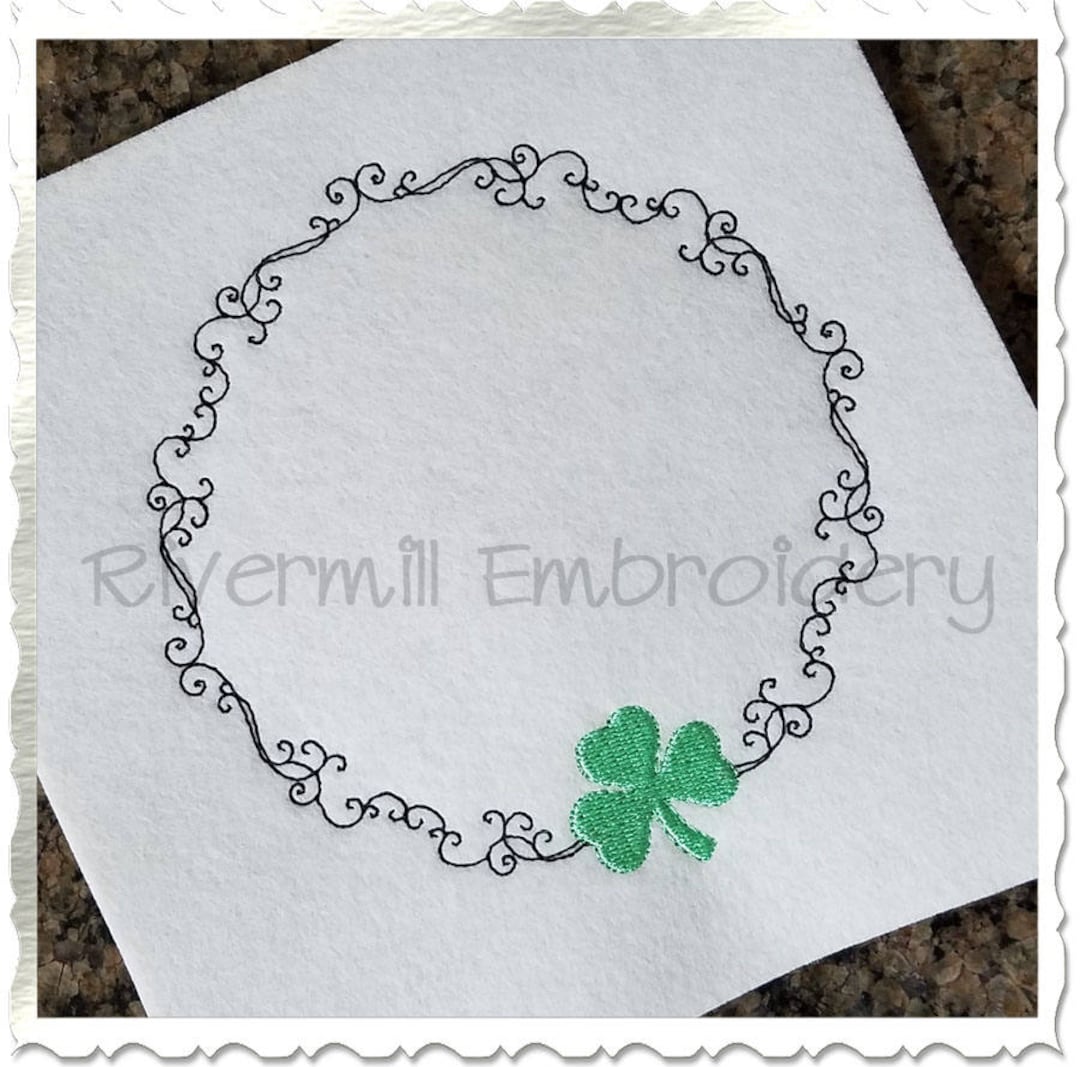 Shamrock Monogram or Initial Frame Machine Embroidery Design - 3 Sizes ...