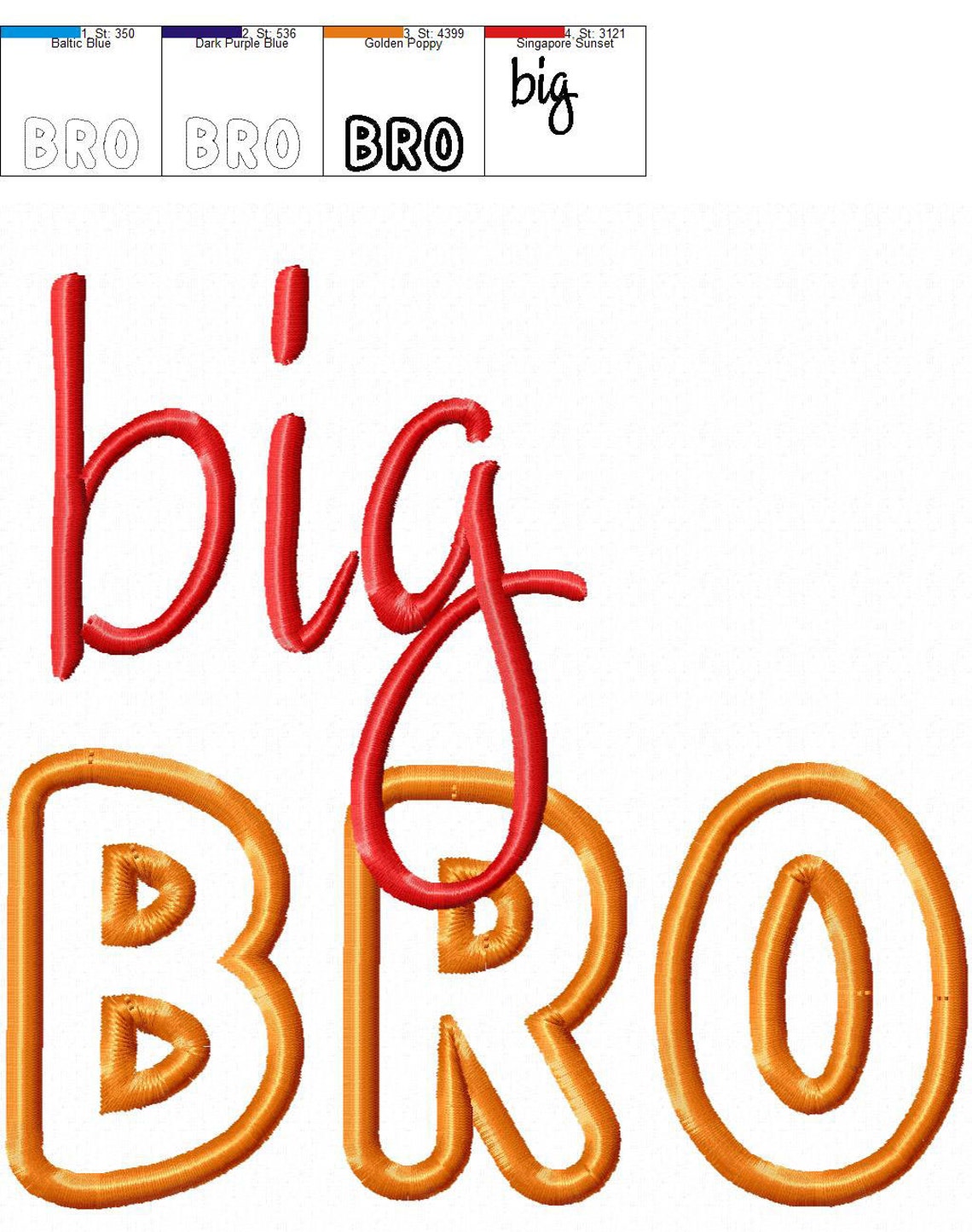 Big Bro Applique Machine Embroidery Design 4 Sizes - Etsy