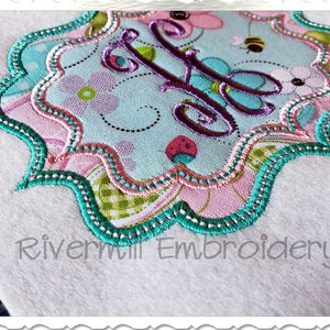 Double Applique Name or Monogram Frame (#12) Machine Embroidery Design ...