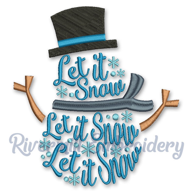 Let It Snow Snowman Machine Embroidery Design 4 Sizes - Etsy