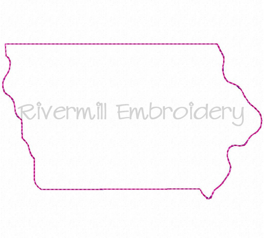 Raggy Applique State of Iowa Machine Embroidery Design - 4 Sizes - Etsy