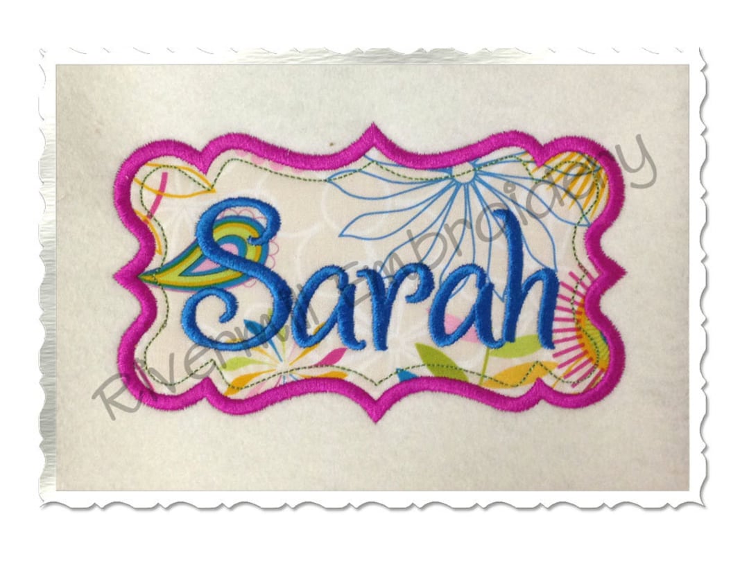 Applique Name or Monogram Frame (#8) Machine Embroidery Design - 4 ...