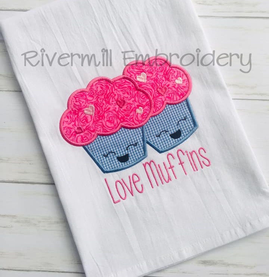 Love Muffins Applique Machine Embroidery Design - 3 Sizes - Etsy