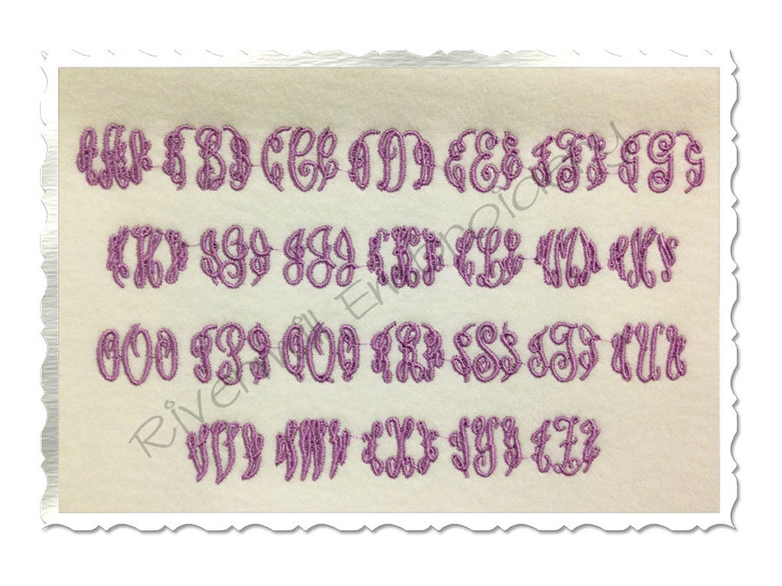 Small Mini Classic 3 Letter Monogram Machine Embroidery Font Monogram ...