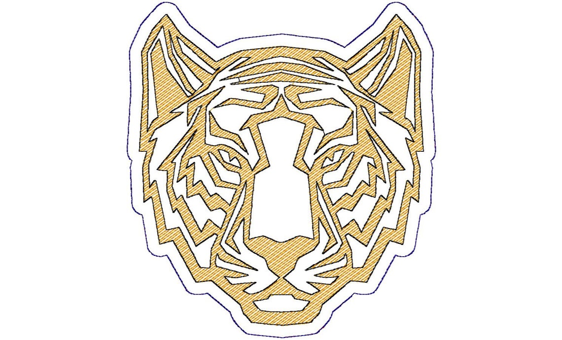 Tiger Face Raggy Applique Machine Embroidery Design 4 Sizes | Etsy