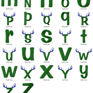 Antlers Alphabet Machine Embroidery Font Alphabet - 3 Sizes - BX Files ...