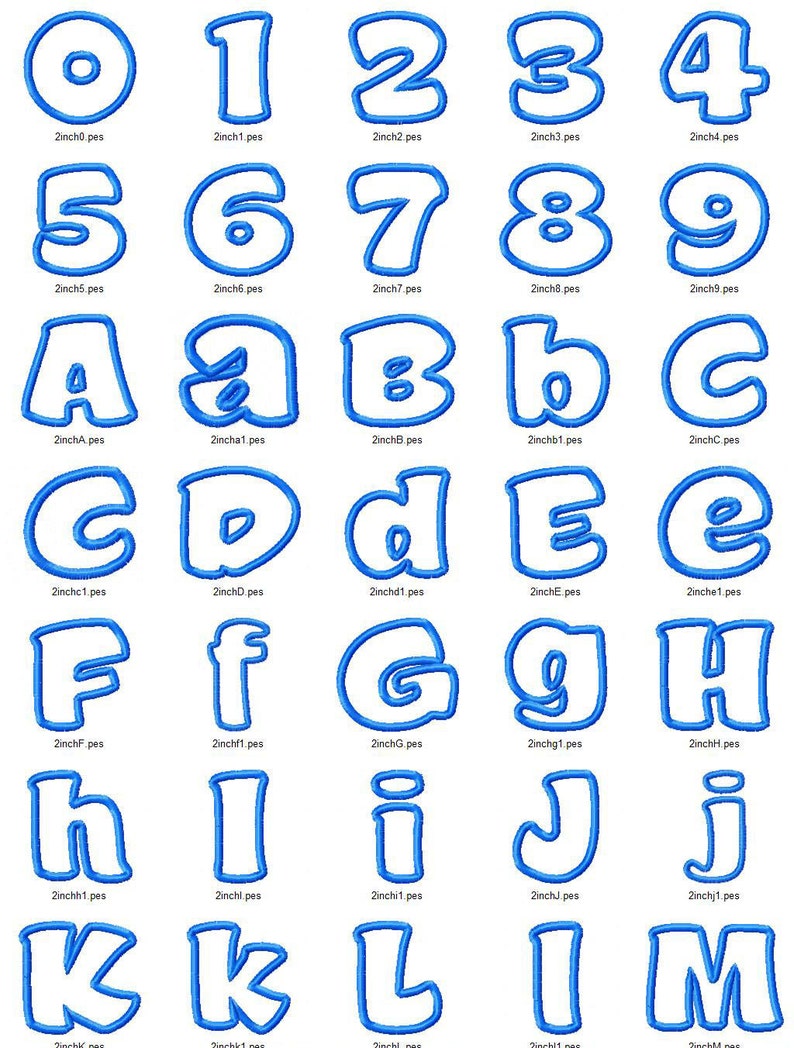 Small 2 Inch Puff Applique Machine Embroidery Font Monogram - Etsy