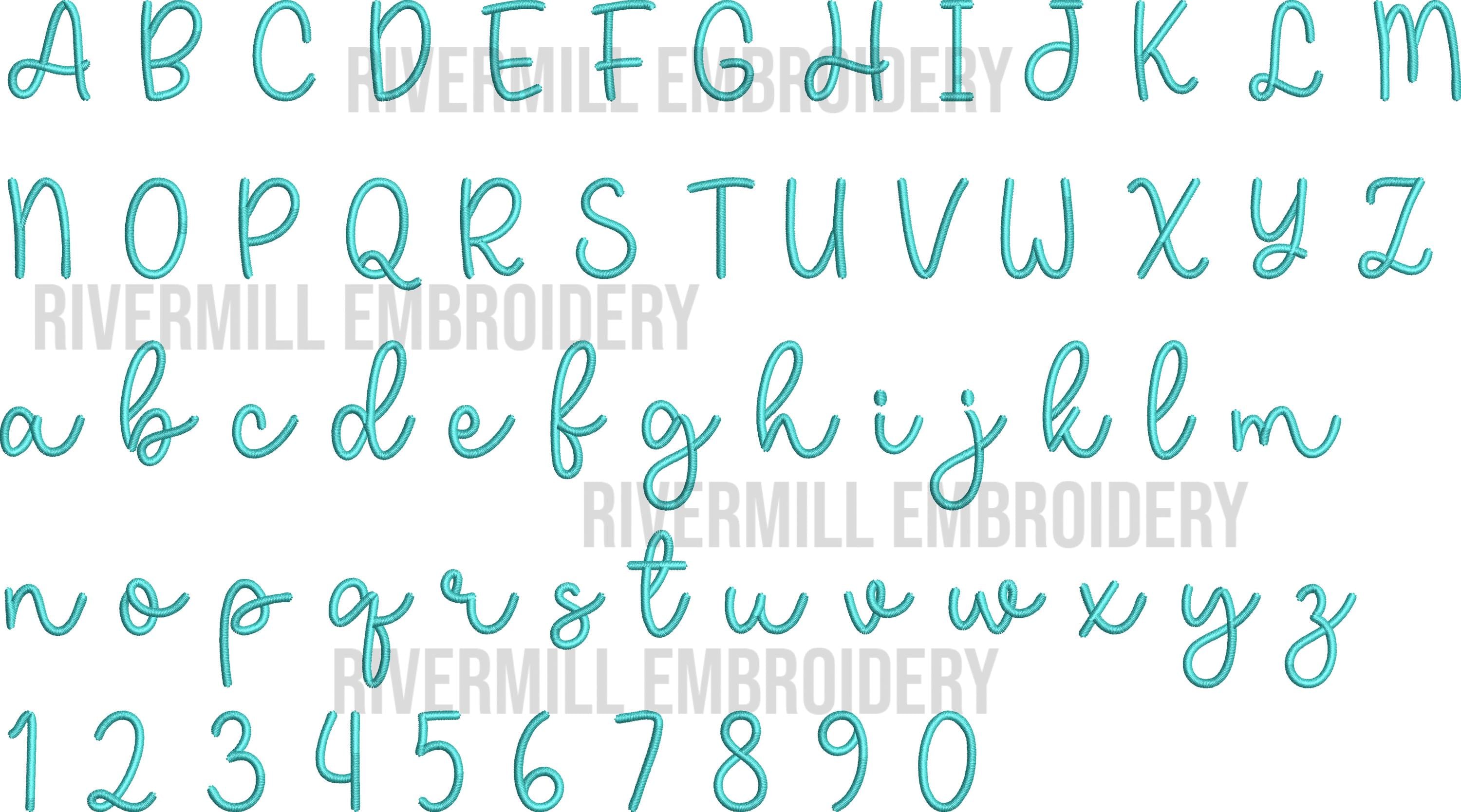 Brandon James Machine Embroidery Font Duo Alphabet - 3 Sizes - Two ...