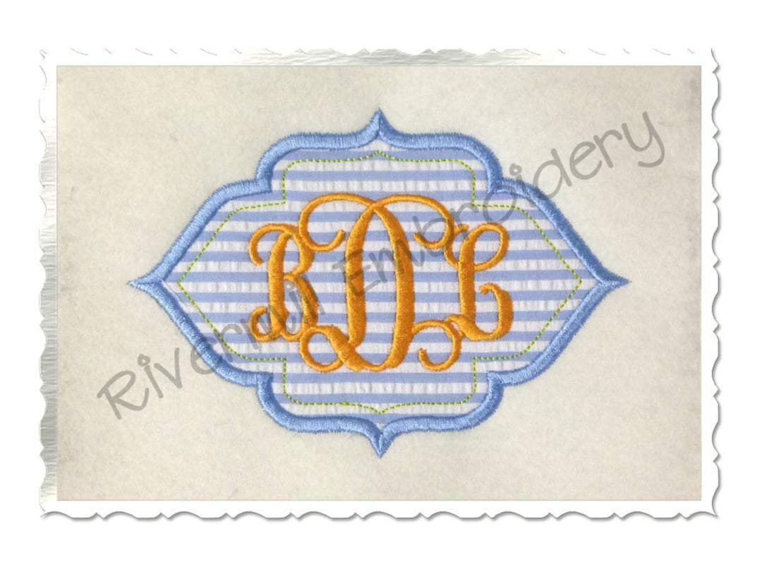 Applique Name or Monogram Frame (#5) Machine Embroidery Design - 4 ...