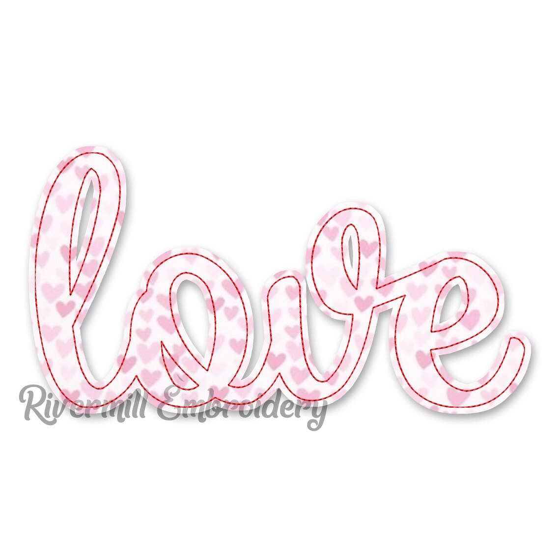 Script Raggy Applique Love Machine Embroidery Design 4 Sizes - Etsy
