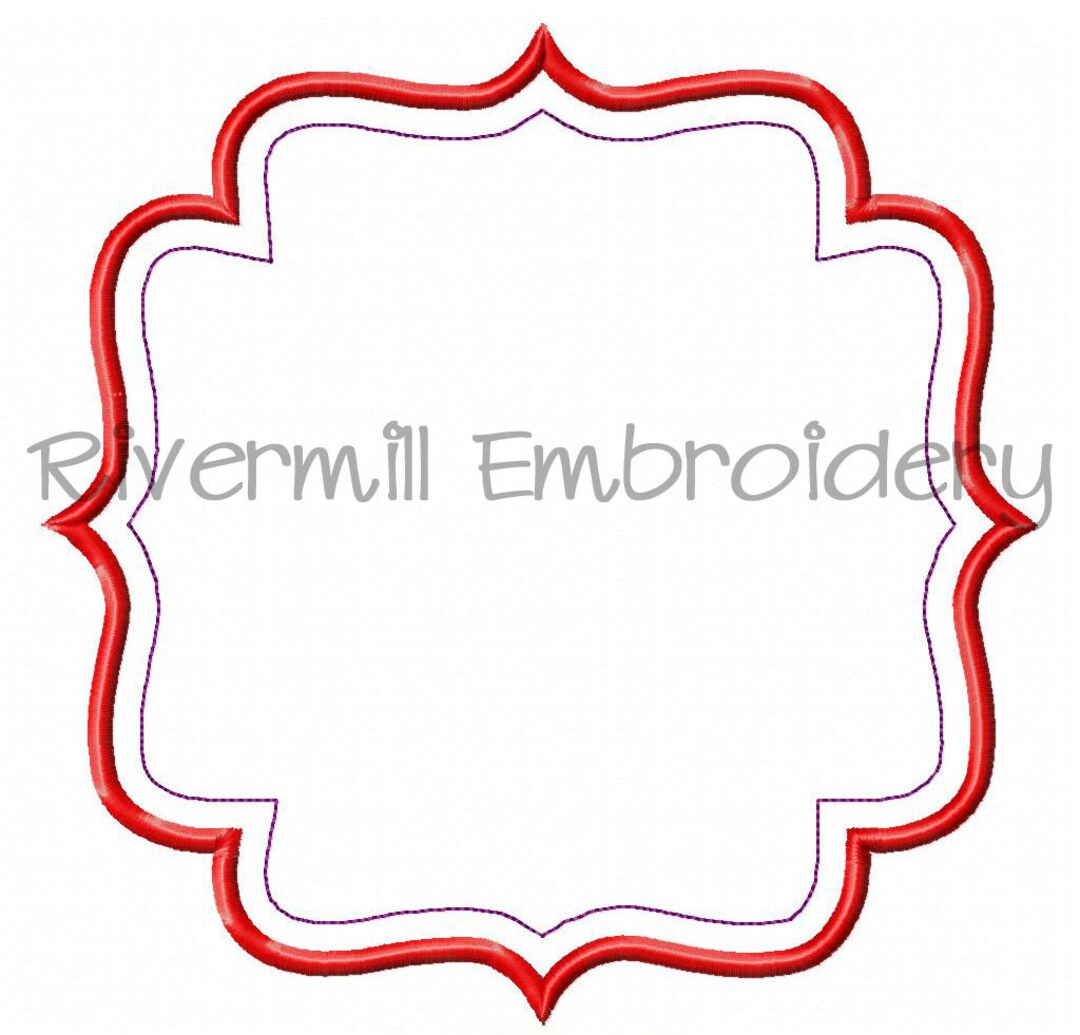 Large Applique Name or Monogram Frame (#7) Machine Embroidery Design ...