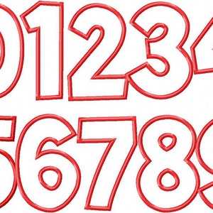 Simple Applique Numbers Machine Embroidery Designs 4 Sizes - Etsy