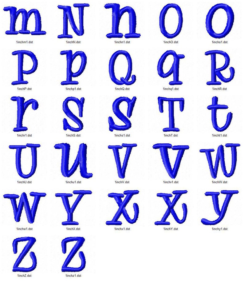 Maddie Machine Embroidery Font Monogram Alphabet 3 Sizes - Etsy