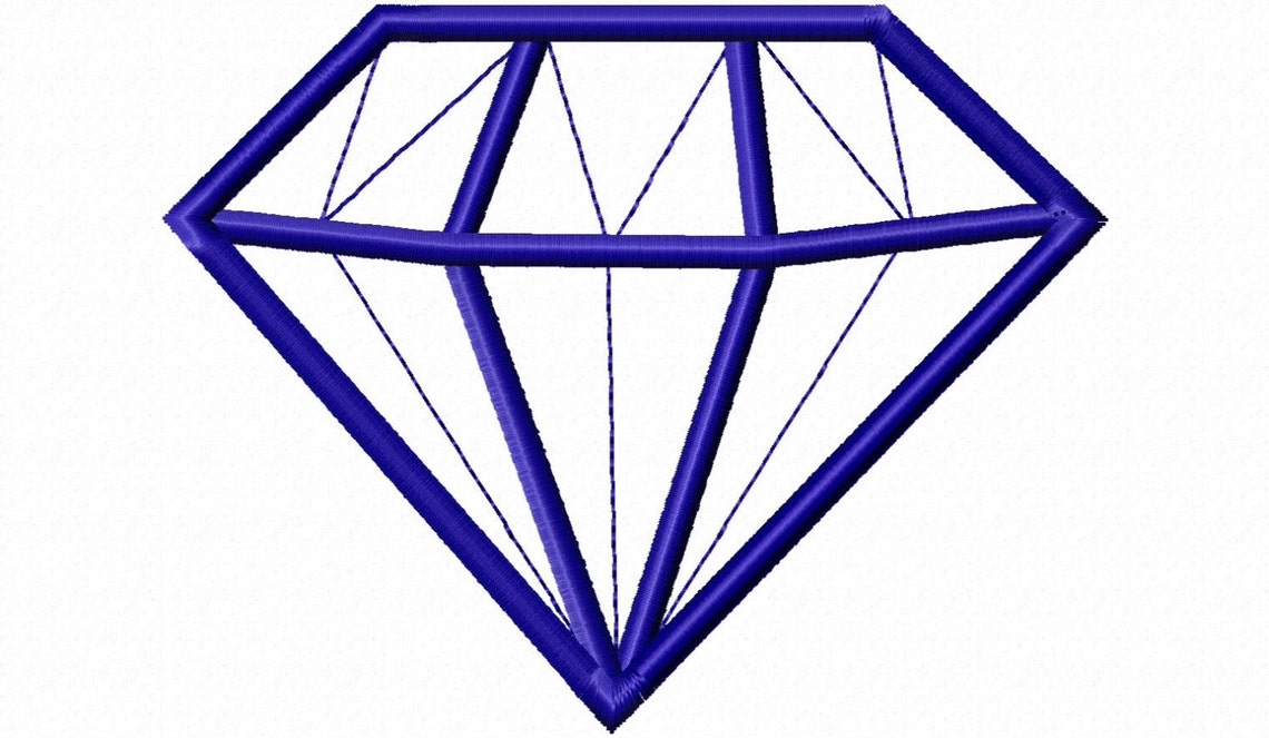 Diamond Gem Applique Machine Embroidery Design - 4 Sizes - Instant ...
