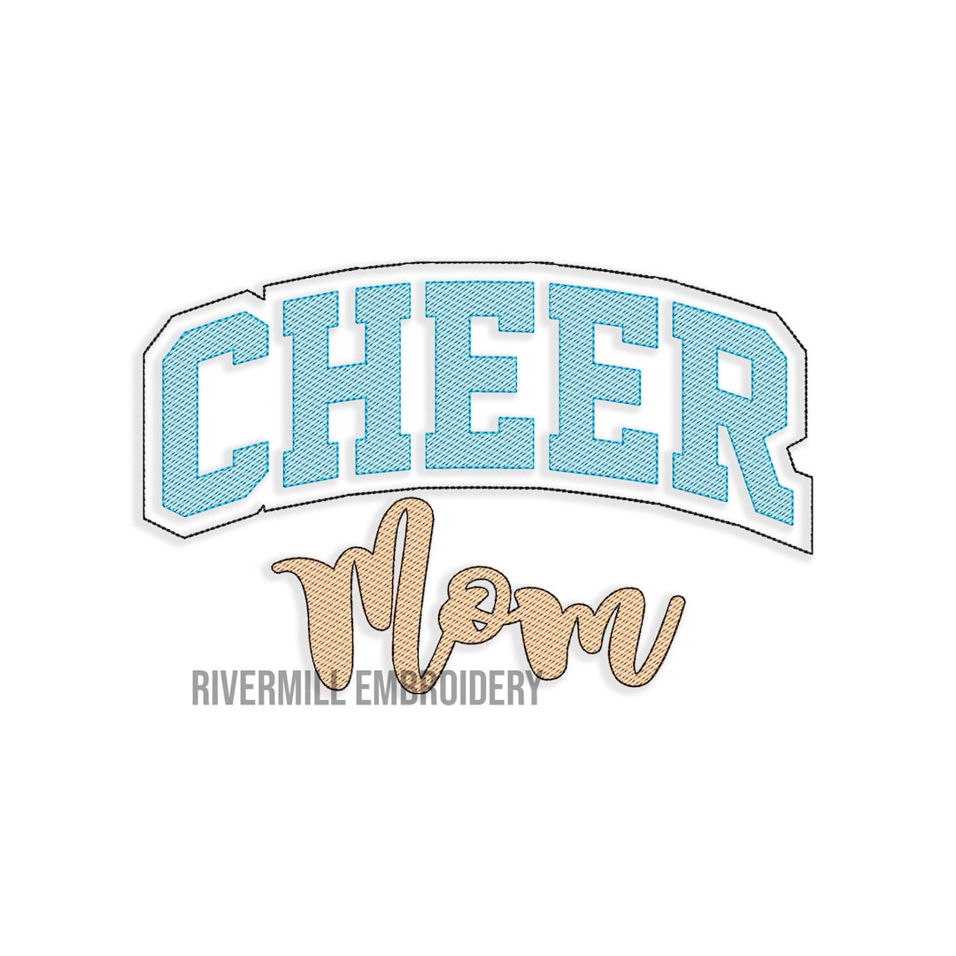 Cheer Mom Sketch Machine Embroidery Design Cheerleader Cheerleading ...