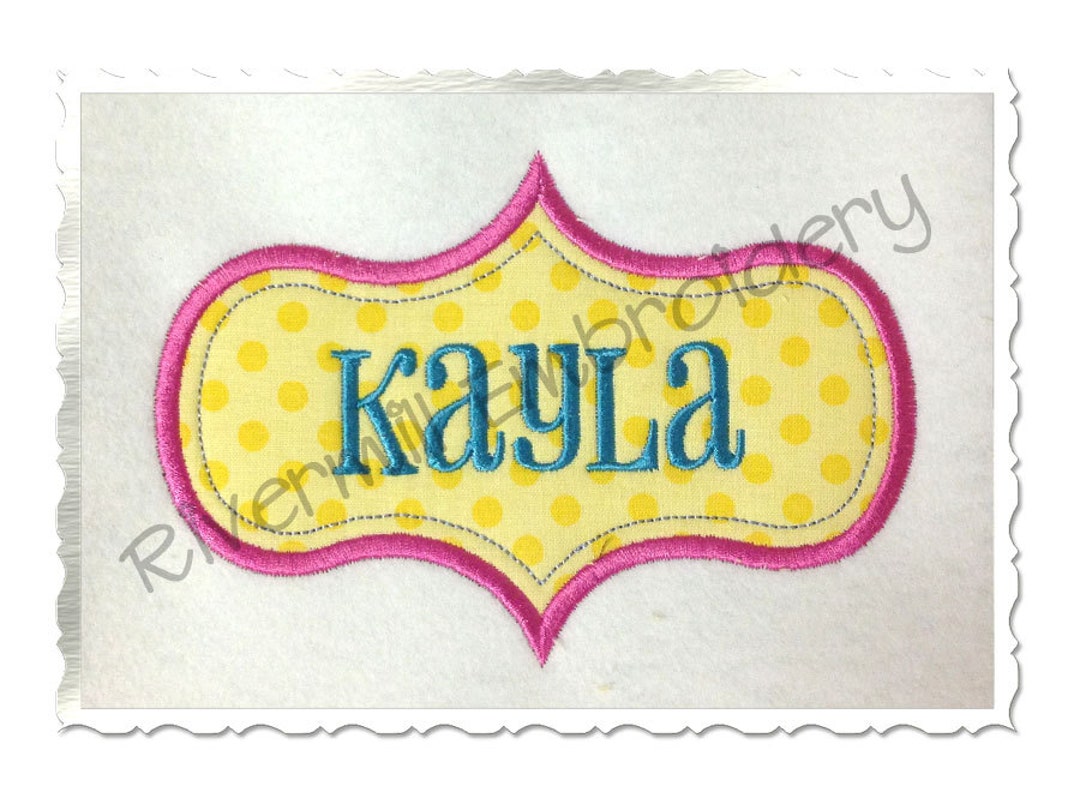 Applique Name or Monogram Frame (#1) Machine Embroidery Design - 4 ...
