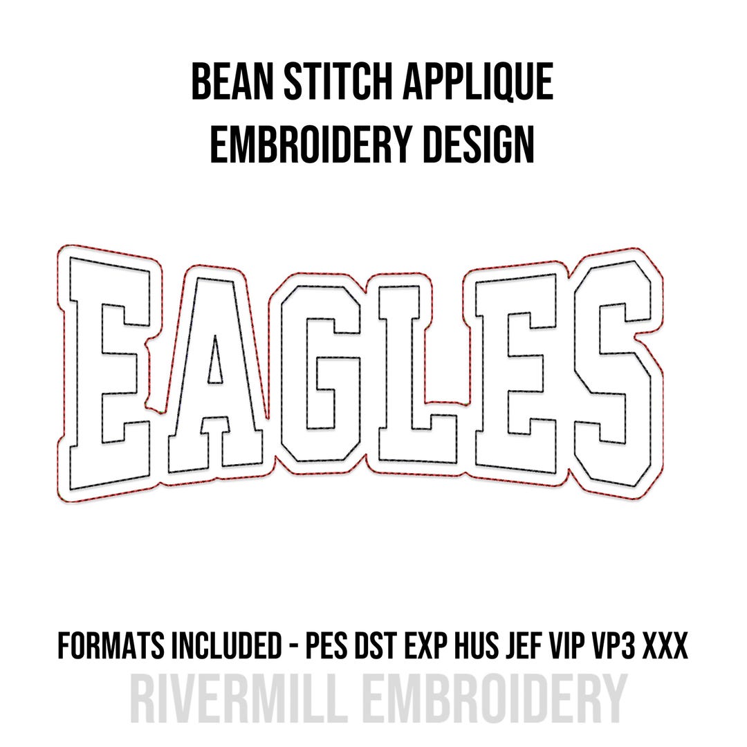 Eagles Bean Stitch Double Layer Applique Machine Embroidery Mascot ...