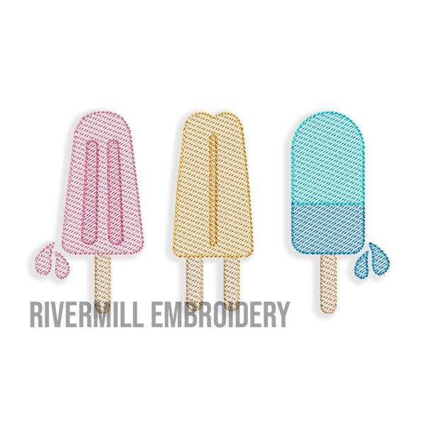 Popsicle Sketch Embroidery Design - Etsy