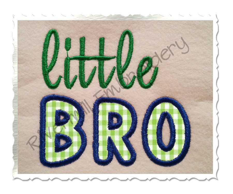Little Bro Applique Machine Embroidery Design 4 Sizes | Etsy