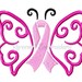 Breast Cancer Pink Ribbon With Butterfly Wings Machine Embroidery ...