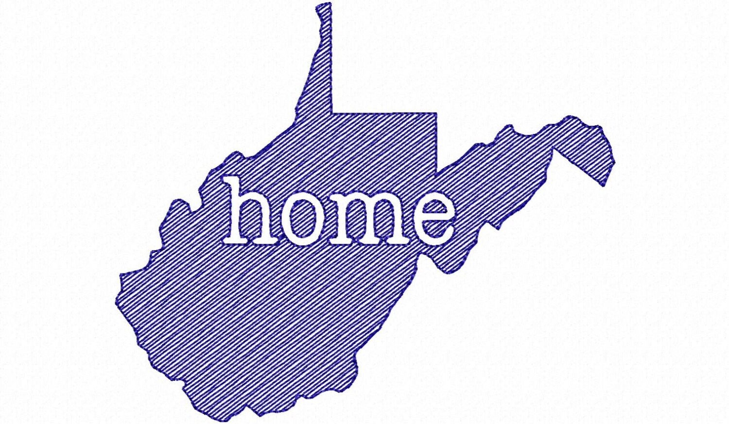Sketch Style West Virginia Home Machine Embroidery Design | Etsy