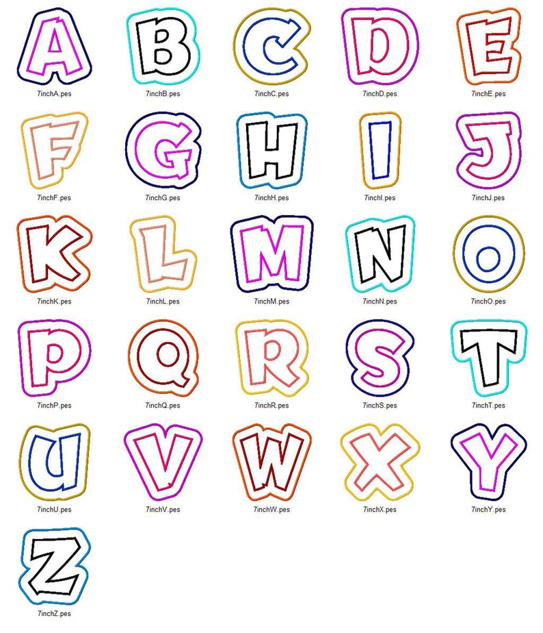 Double Applique Team Spirit Machine Embroidery Font Monogram | Etsy