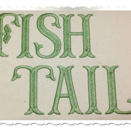 Fish Tail Machine Embroidery Font Monogram Alphabet 3 Sizes - Etsy