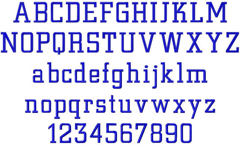 Large Athletic Block Thin Machine Embroidery Font Alphabet 3 - Etsy