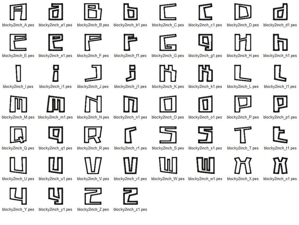 Blocky Applique Machine Embroidery Font Monogram Alphabet 4 | Etsy