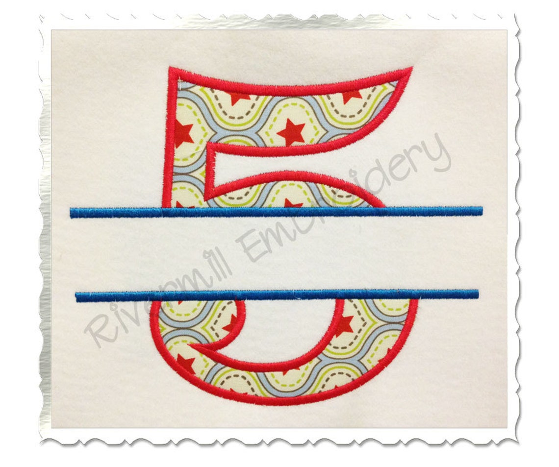 Split Numbers Machine Embroidery Design 5 Sizes - Etsy