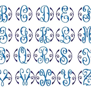 Large Arabesque Monogram Machine Embroidery Font Alphabet - 3 Sizes ...