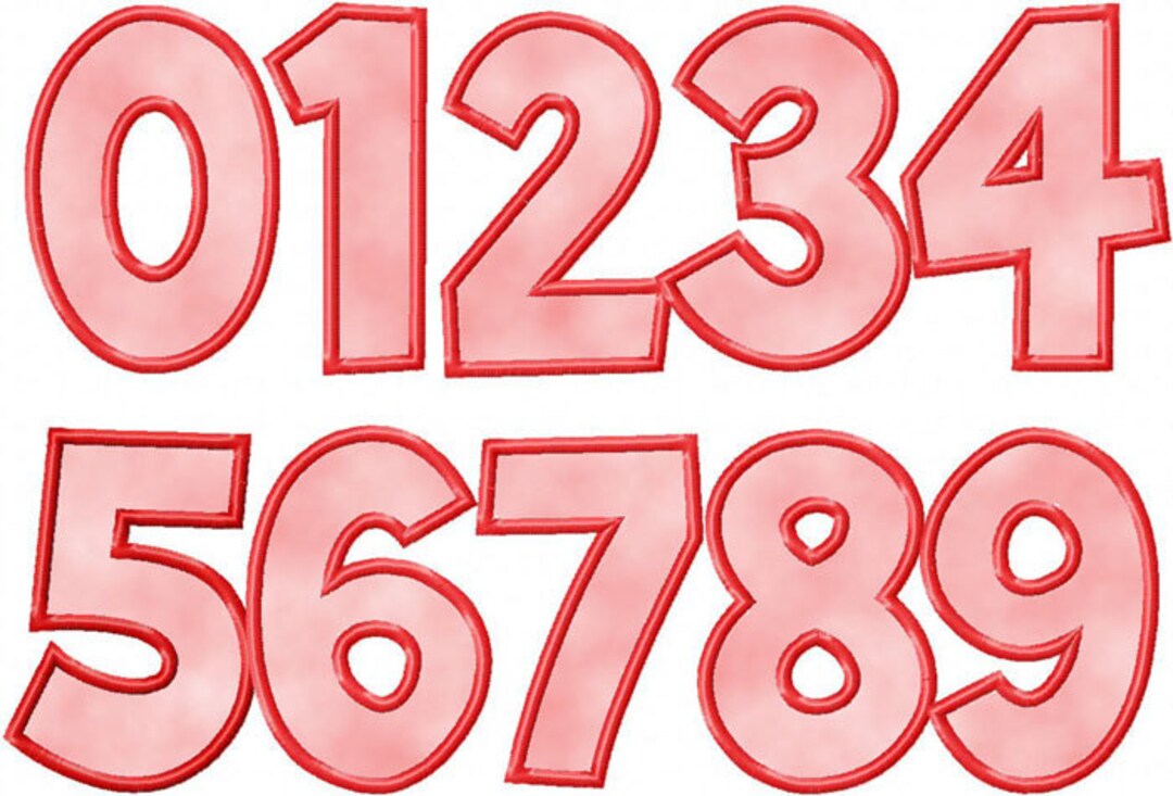 Simple Applique Numbers Machine Embroidery Designs - 4 Sizes - Etsy