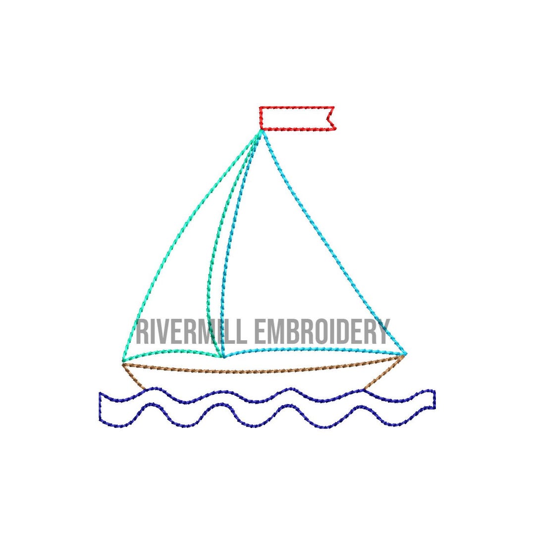 Mini Sailboat Machine Embroidery Design - 4 Sizes - Etsy