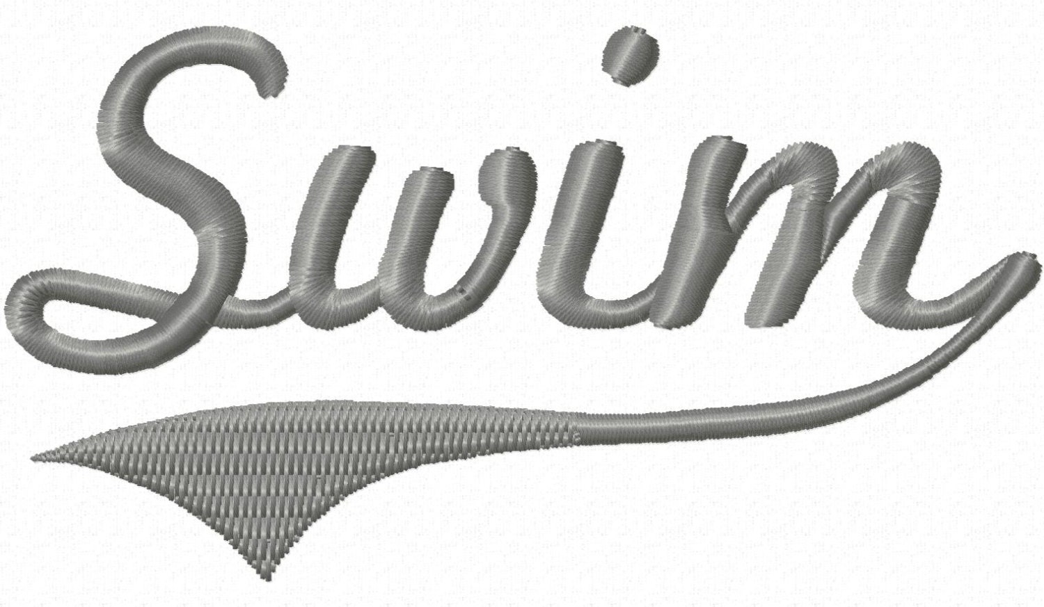 Swim Word Design With Sports Swash Tail Machine Embroidery | Etsy