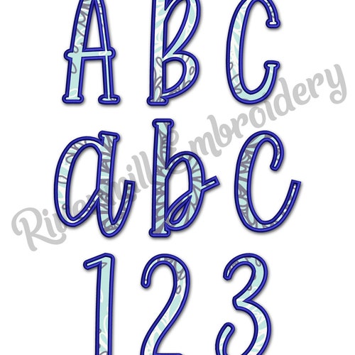 Summer Raggy Script Applique Machine Embroidery Font Alphabet - Etsy