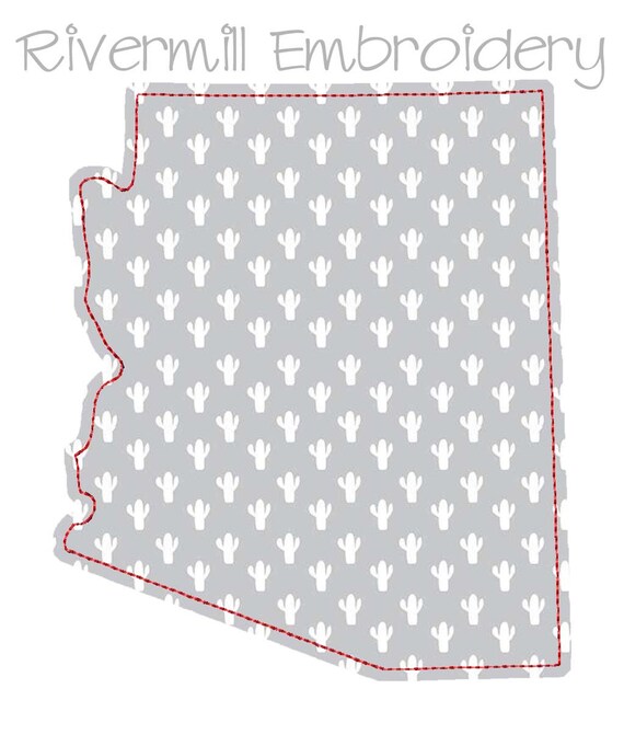 Raggy Applique State of Arizona Machine Embroidery Design 4 | Etsy