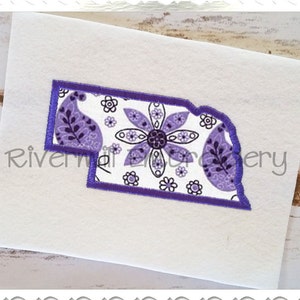 State of Nebraska Applique Machine Embroidery Design - 4 Sizes ...