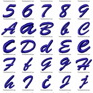 Small Mini Casual Script Machine Embroidery Font Monogram Alphabet - 1/ ...