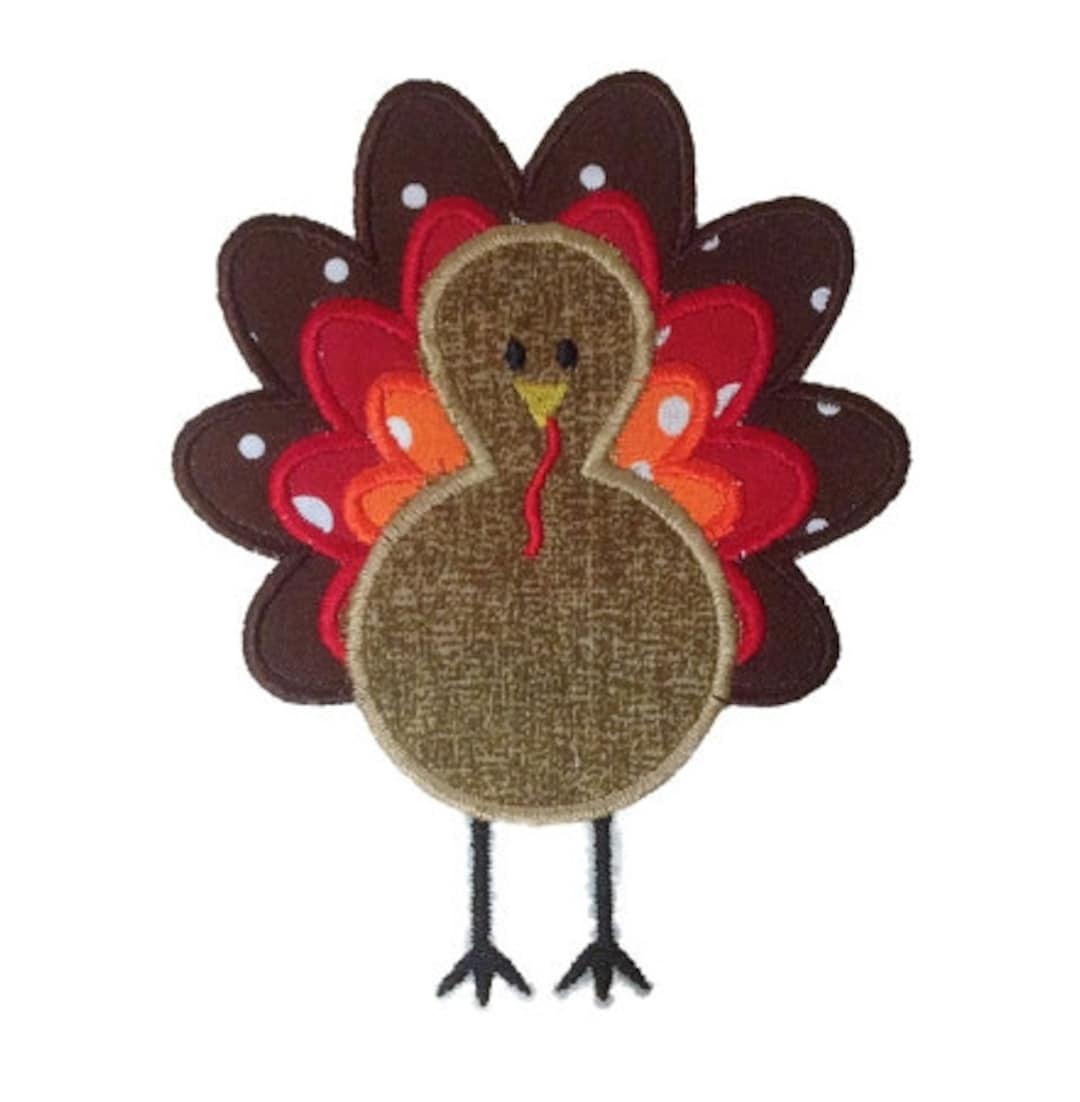 Thanksgiving Turkey Applique Machine Embroidery Design - 4 Sizes ...