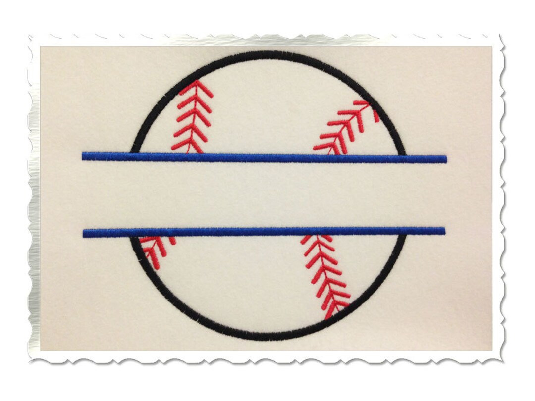 Split Baseball or Softball Applique Machine Embroidery Design - 4 Sizes ...
