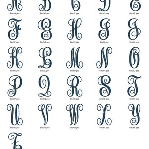 Large Fancy Monogram Machine Embroidery Font Alphabet - 3 Sizes - BX ...