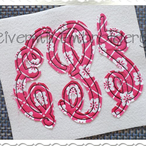 Summer Raggy Script Applique Machine Embroidery Font Alphabet - Etsy